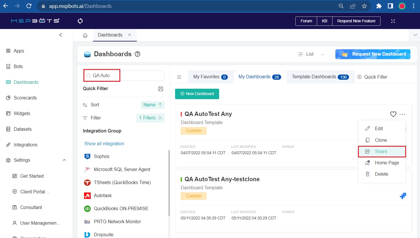 How to Share a Dashboard Using the Shareable Link Function – MSPbots.ai